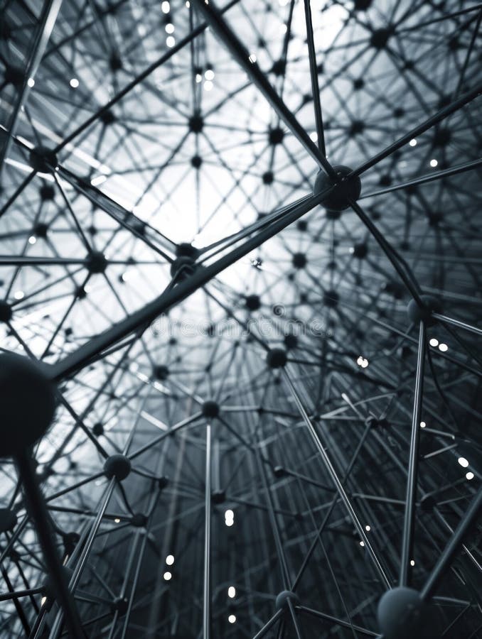 A Close Up of a Complex Network of Wires and Metal Rods Stock ...