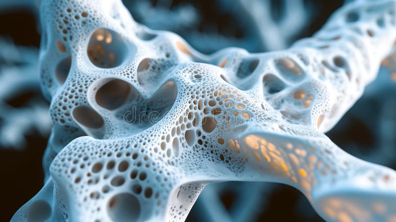 Close-Up of Complex Porous Bone Structure Stock Illustration ...