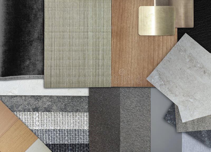 Composition of Interior Material Samples Consists Palette of Wooden ...