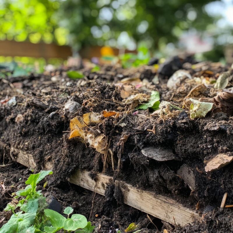 Close-up of Compost Bin with Decomposing Organic Matter Stock ...
