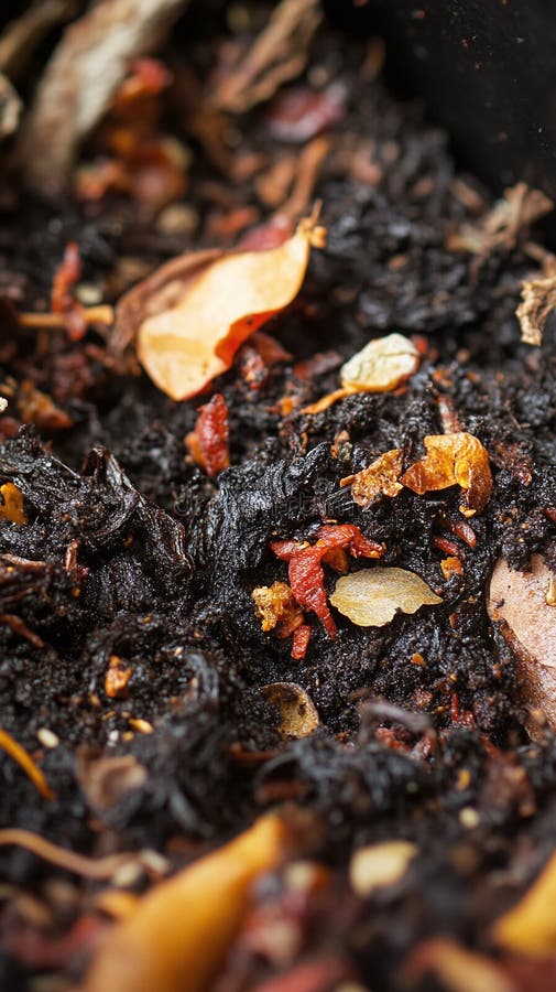 A Close-up of Compost Breaking Down with Visible Microorganisms. Stock ...