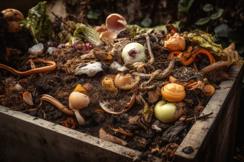 Close-up of Composting Bin, with Worms and Other Organisms Visible ...