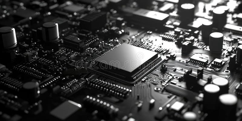 Close Up of a Computer Chip Stock Illustration - Illustration of chip ...