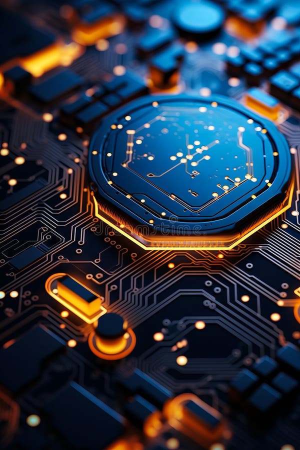 Close Up of Computer Chip with Clock on it. Generative AI Stock ...