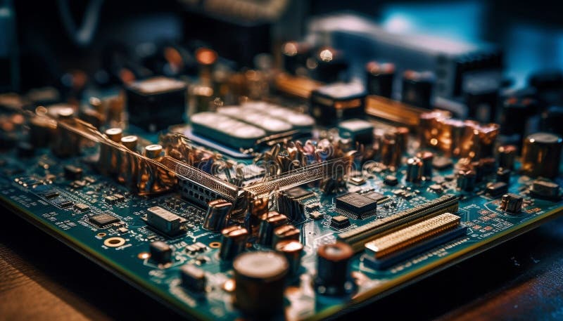 Close Up of a Computer Chip, a Complex Part of Technology Generated by ...