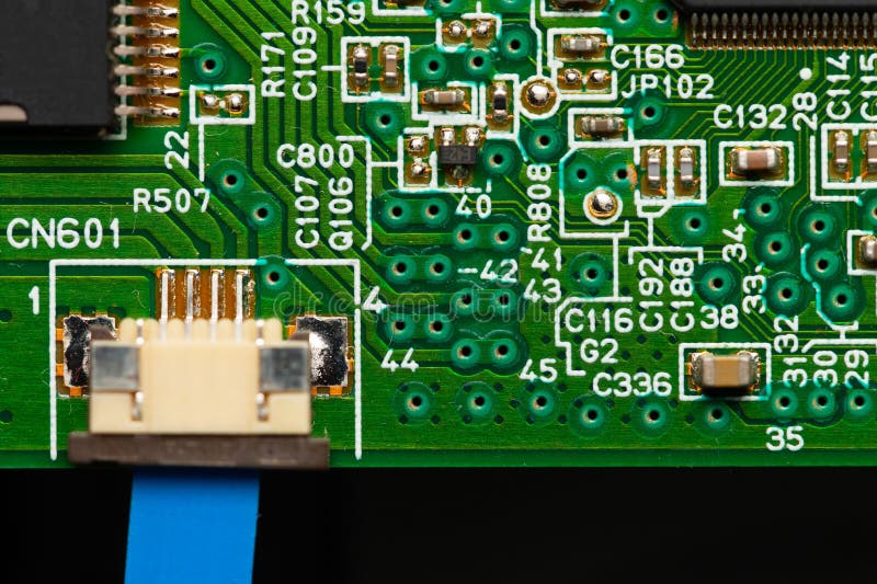 Close-up of Computer Chip on Green Pc Motherboard Microchip Stock Photo ...