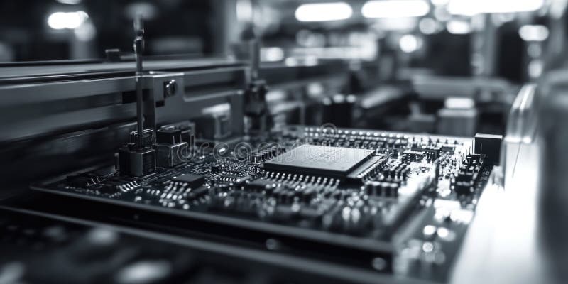 A Close Up of a Computer Chip Stock Illustration - Illustration of ...