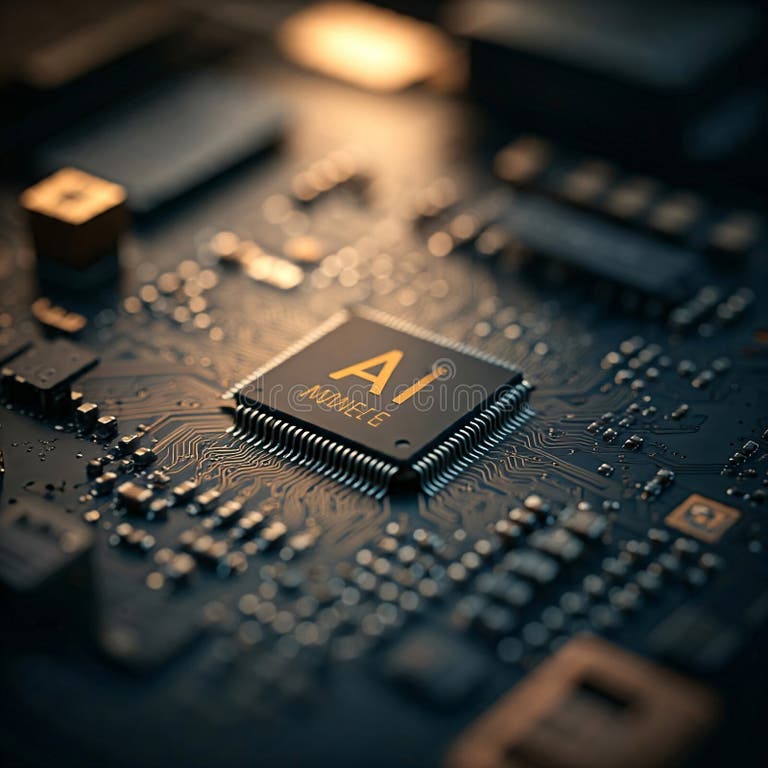 A Close-up of a Computer Chip Labeled "AI" on a Circuit Board ...