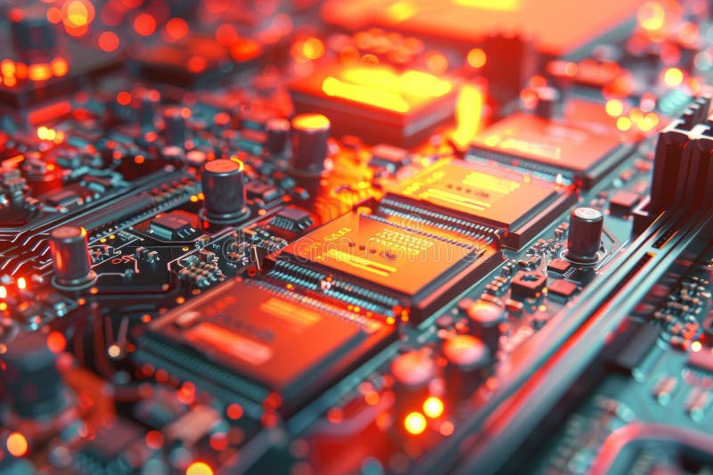 A Close Up of a Computer Chip with a Lot of Small Lights on it with ...