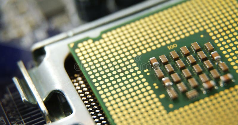 A Computer Chip with Green and Blue Lines Stock Video - Video of ...