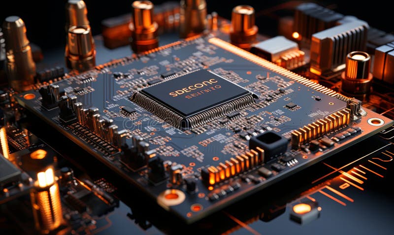 Close Up of a Computer Motherboard Stock Photo - Image of assembly ...
