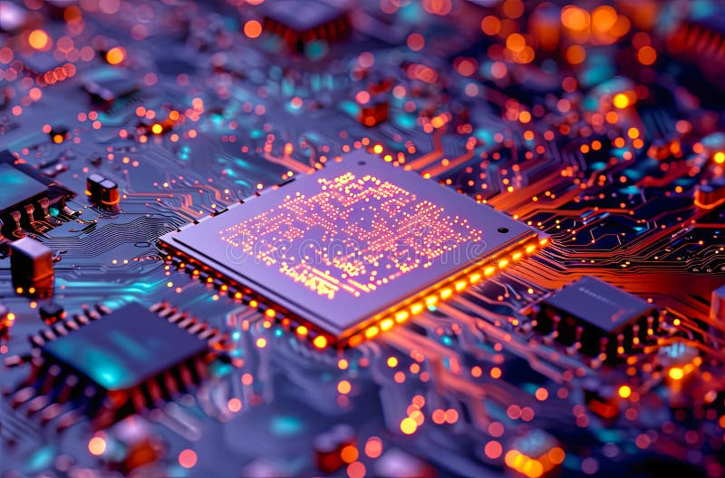 Close Up of a Computer Circuit Board Stock Image - Image of electronics ...