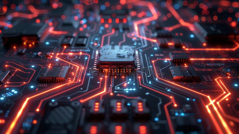 Close Up of a Computer Circuit Board Stock Image - Image of device, engineering: 317427695