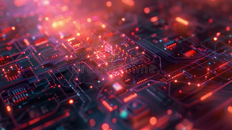 Intricate Circuit Patterns Integrated within a Human Eye Displaying ...