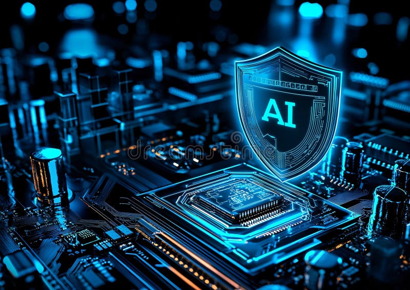 AI Security Futuristic Chip Shield Digital Protection AI Generated ...