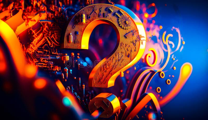 Close Up of Computer Circuit Board with Question Mark on it. Generative ...