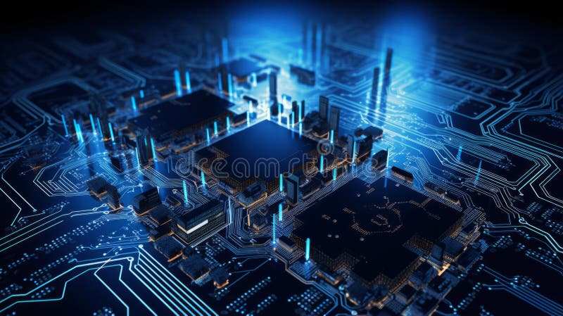Close Up of a Computer Circuit Board Stock Illustration - Illustration ...