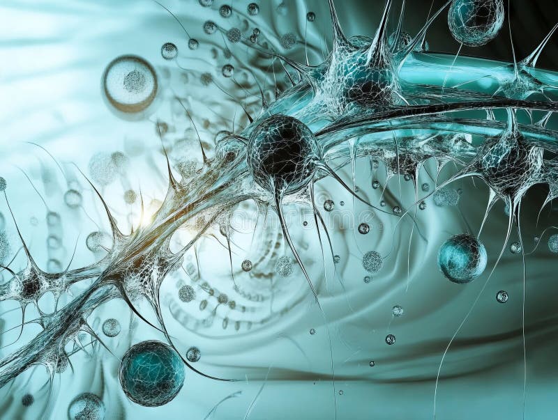 A Close Up of a Computer Generated Image of a Neuron Stock Image ...