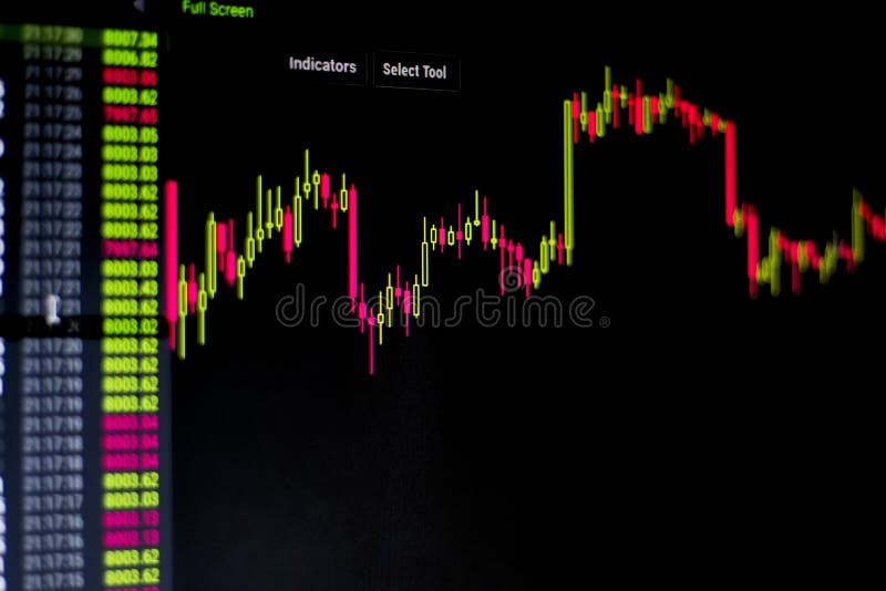 Close up of computer graph stock image. Image of accounting - 114806779