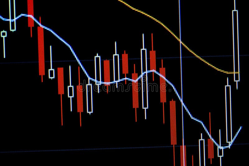 Close up of computer graph stock photo. Image of company - 114839112