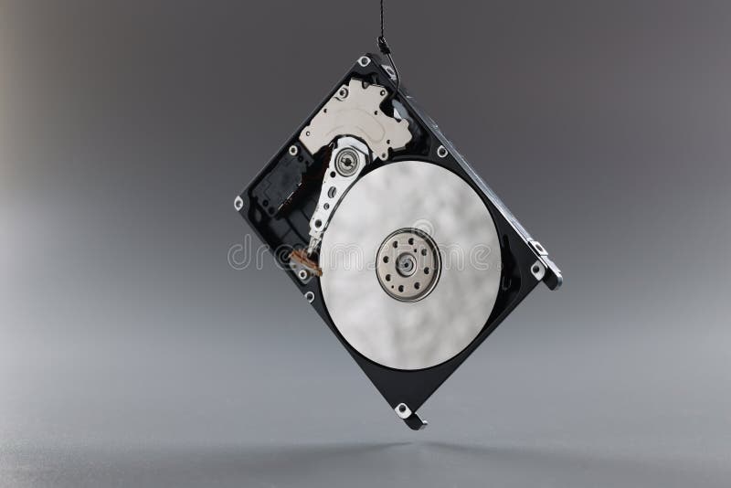 Computer Hard Disk Drive on Hook, Black Hardware Disk, Memory Storage ...