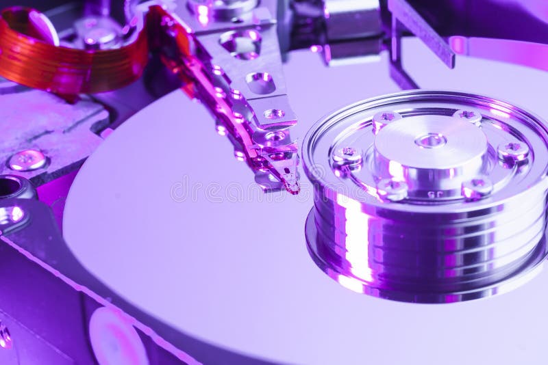 Close Up of a Computer Hard Disk Drive Stock Image - Image of gear ...