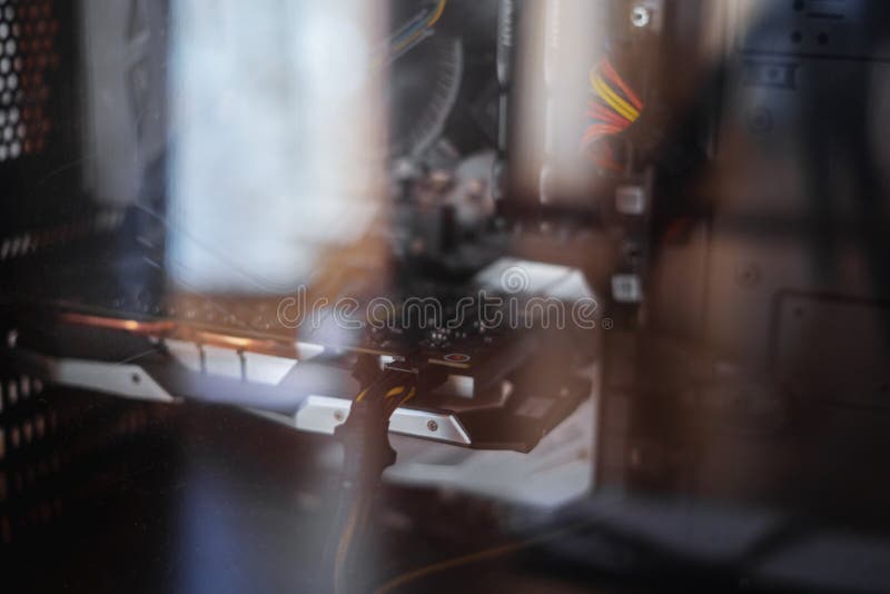 Close-up Computer Hardware Inside of Modern Computer CPU Stock Photo ...