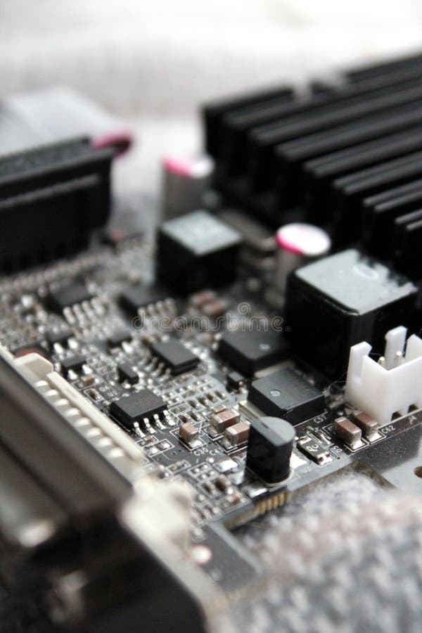 Close-up Computer Hardware Microelectronics Motherboard Stock Image ...