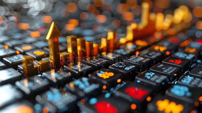 Close Up of Computer Keyboard with Arrow Stock Photo - Image of digital ...