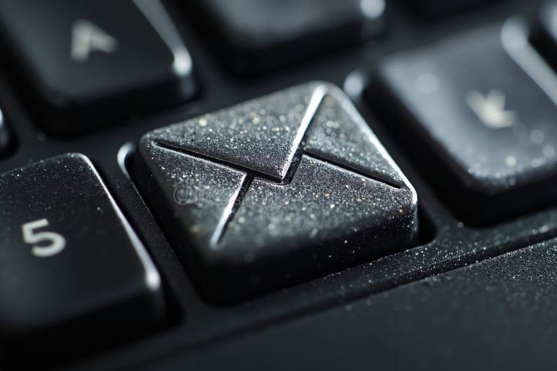 A Close Up of a Computer Keyboard with a Black Button Stock Photo ...