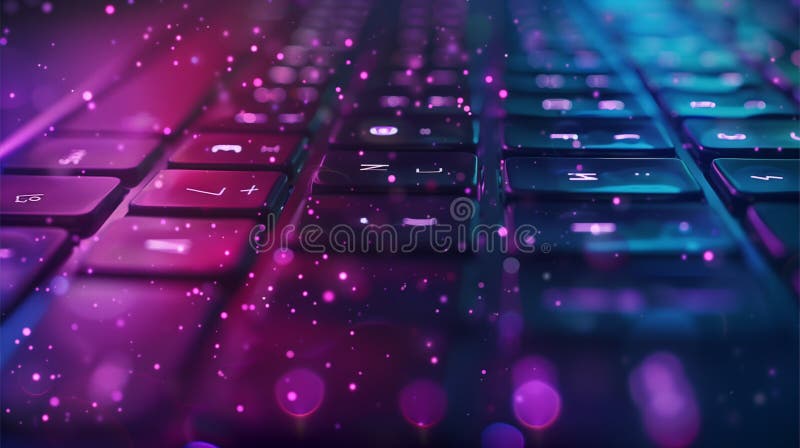Close Up of Computer Keyboard with Blurry Background Stock Image ...