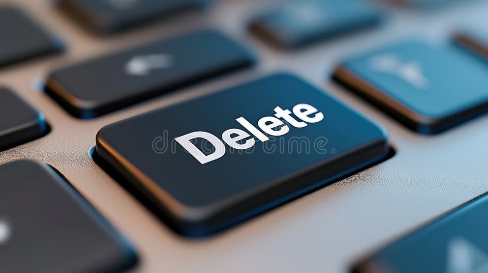 A Close Up of a Computer Keyboard with the Delete Key Highlighted, AI ...
