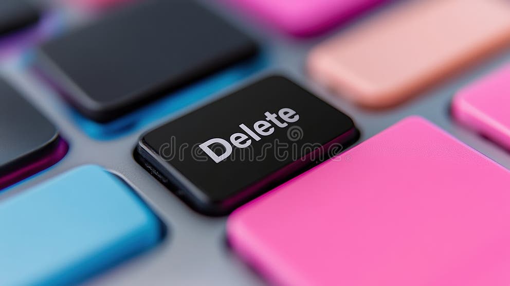 A Close Up of a Computer Keyboard with the Delete Key Highlighted, AI ...