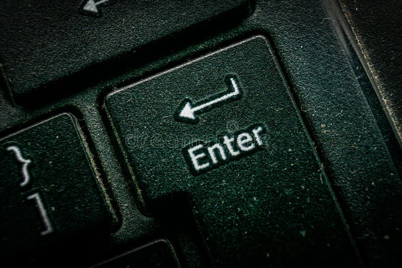 Close Up of Computer Keyboard with Enter Button Stock Photo - Image of ...