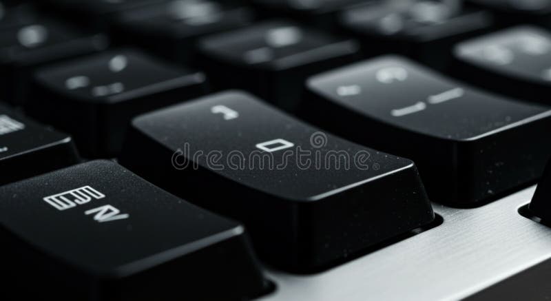 Close-up of a Computer Keyboard Focusing on Several Dark Keys with ...