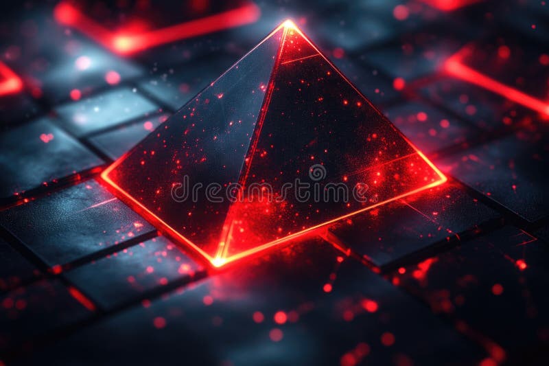 A Close-up of a Computer Keyboard with a Glowing Pyramid Icon, Ideal ...