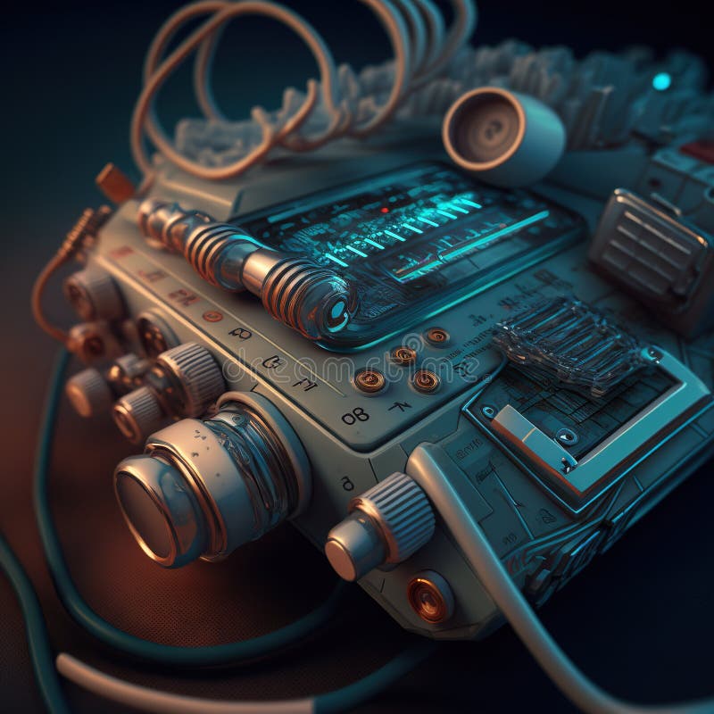 A Close Up of a Computer Keyboard with Many Wires and Buttons on it S ...