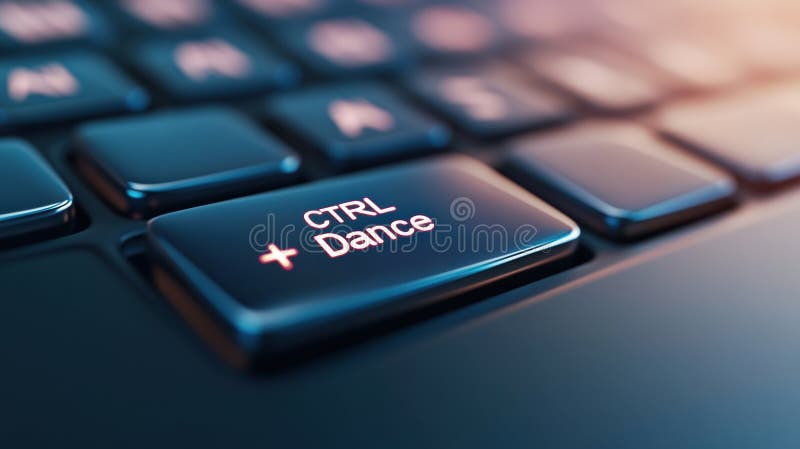 A Close Up Of A Computer Keyboard With The Word Curl Dance On It Ai