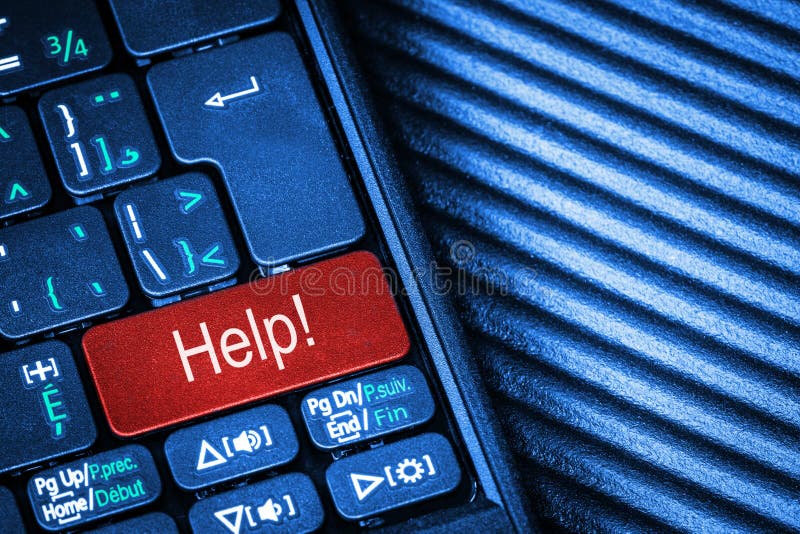 Computer Keyboard with Red Button Help Concept Stock Photo - Image of ...