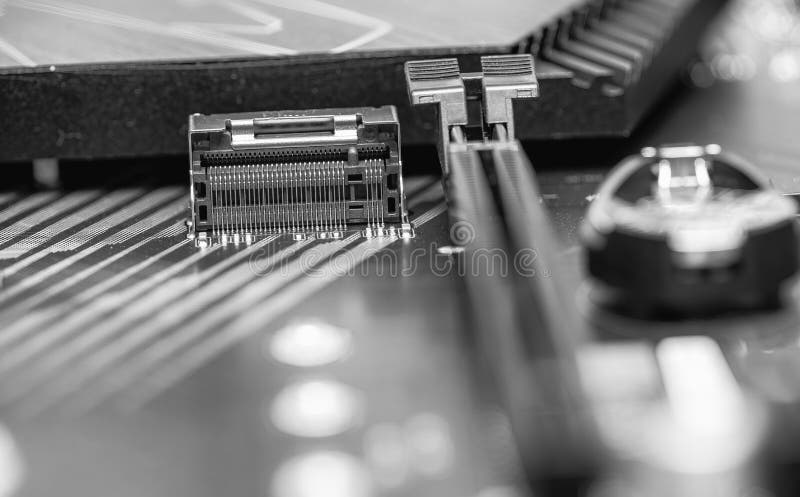 Close Up of a Computer Main Board Stock Image - Image of data ...