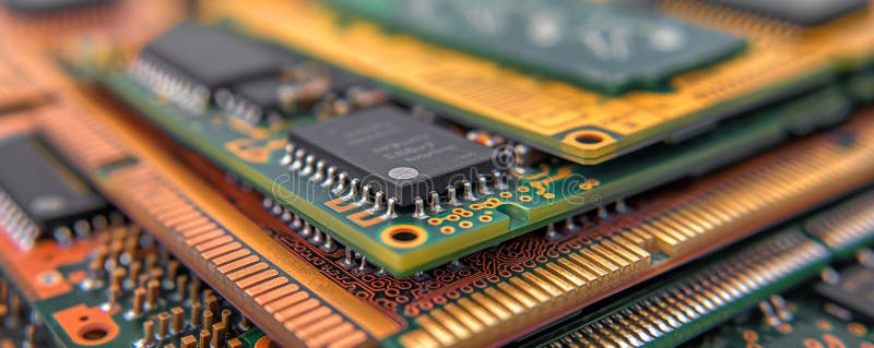 Close-up of Computer Memory Chips Stock Image - Image of circuitry ...