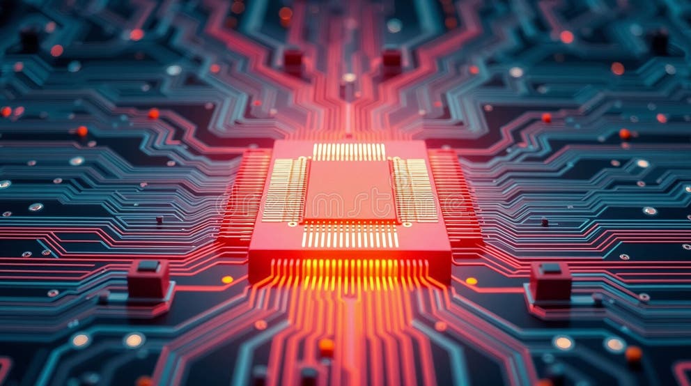 Close-up of a Computer Microprocessor Chip on a Circuit Board Stock ...