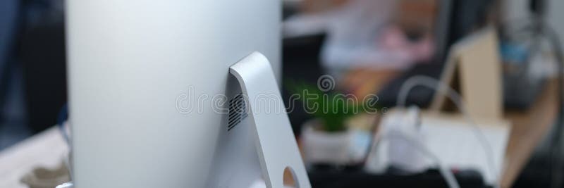 Computer Monitor with Sticker on it in Office Stock Photo - Image of ...