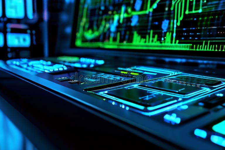 Close - Up of the Computer Monitor. System. Concept Data Storage Stock ...