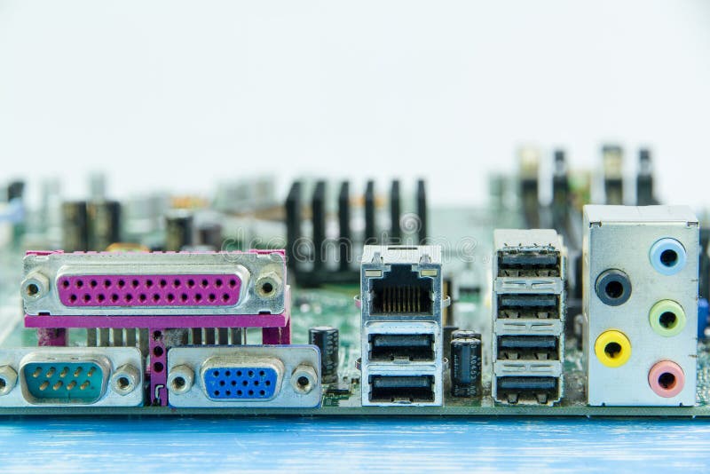 Motherboard back stock photo. Image of information, jacks - 4441292 Motherboard back stock photo. Image of information, jacks - 4441292