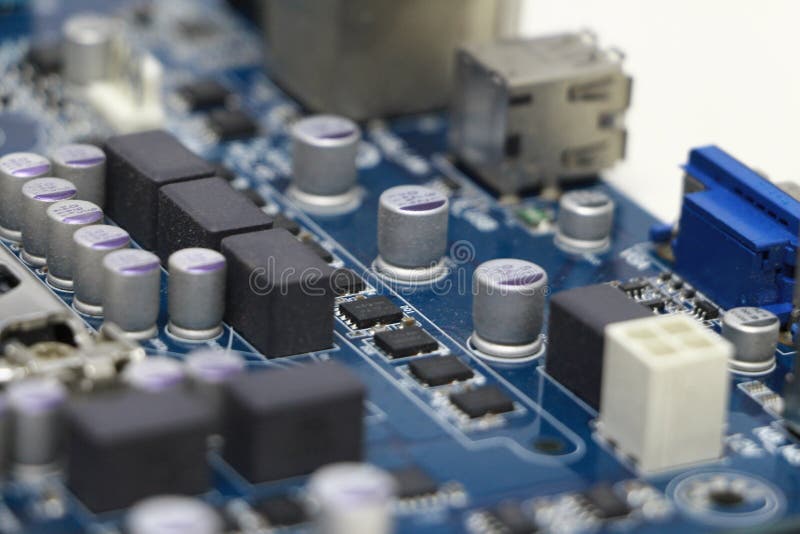 Close-up of Computer Motherboard Component Stock Photo - Image of ...