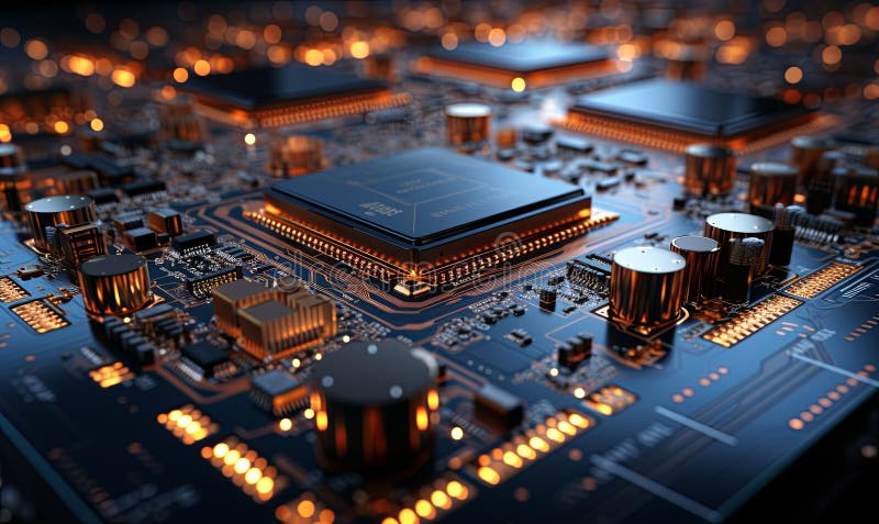 Close Up of Computer Motherboard Stock Image - Image of microchip ...