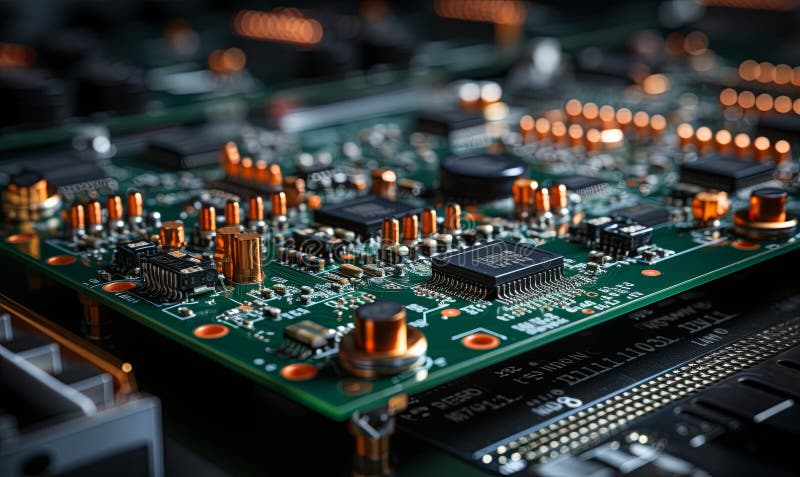 Close Up of a Computer Motherboard Stock Image - Image of microchip ...
