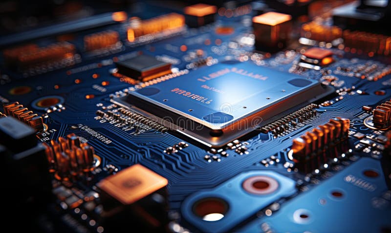 Close-Up of Computer Motherboard Stock Photo - Image of electronic ...