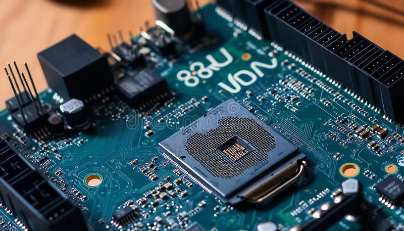 Computer Motherboard Electronic Circuitry Microchip Technology Innovation Digital Device Stock ...